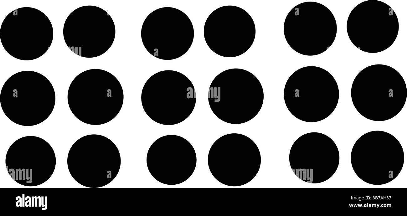 A set of black and white numbers in a round design element Stock Vector ...