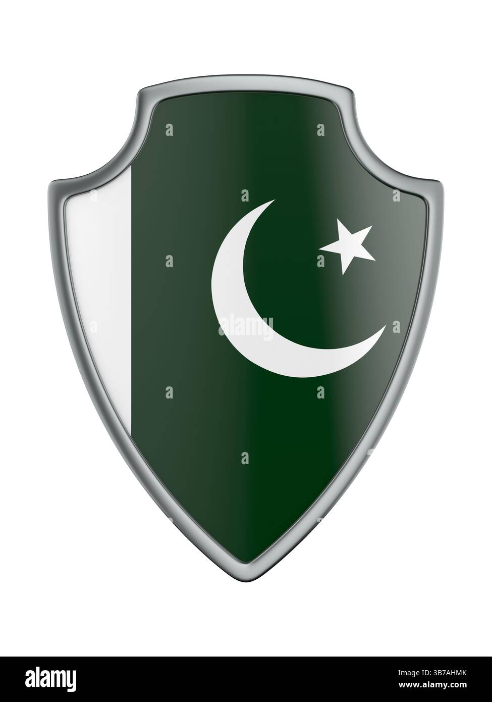 shield with Pakistan flag on white background. Isolated 3D illustration ...