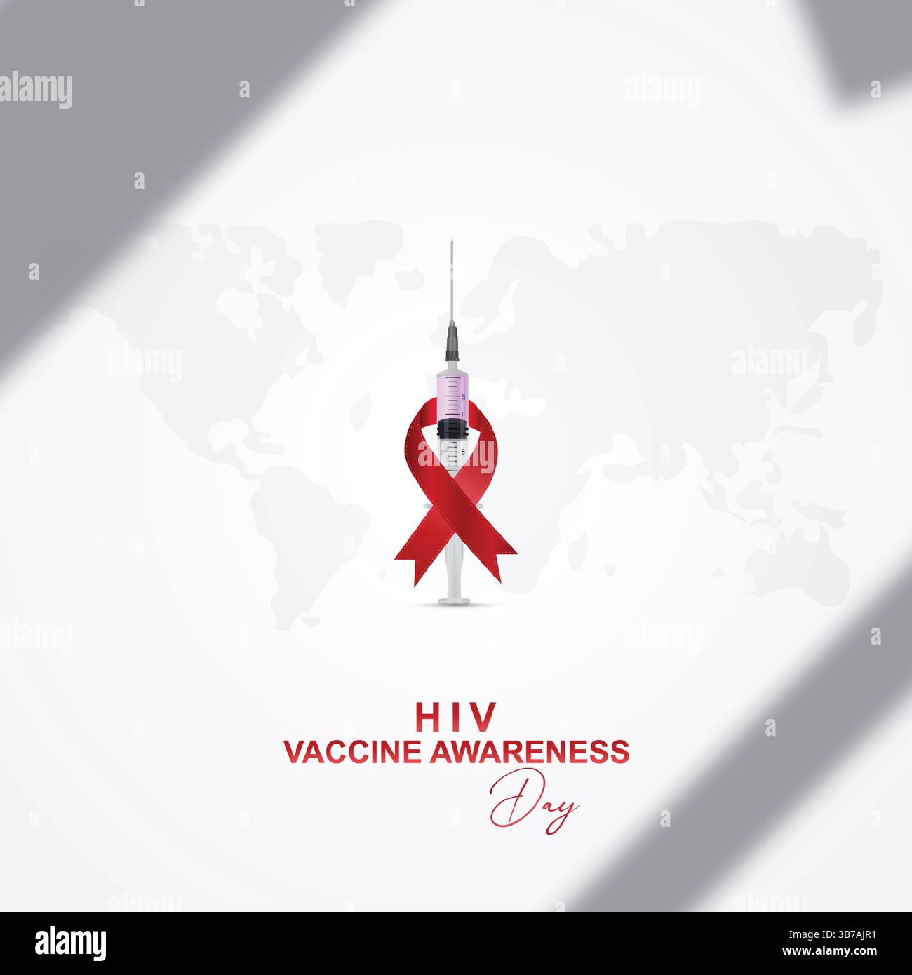 HIV Vaccine Awareness Day Red Ribbon and Syringe on World Map Stock Vector Image & Art - Alamy