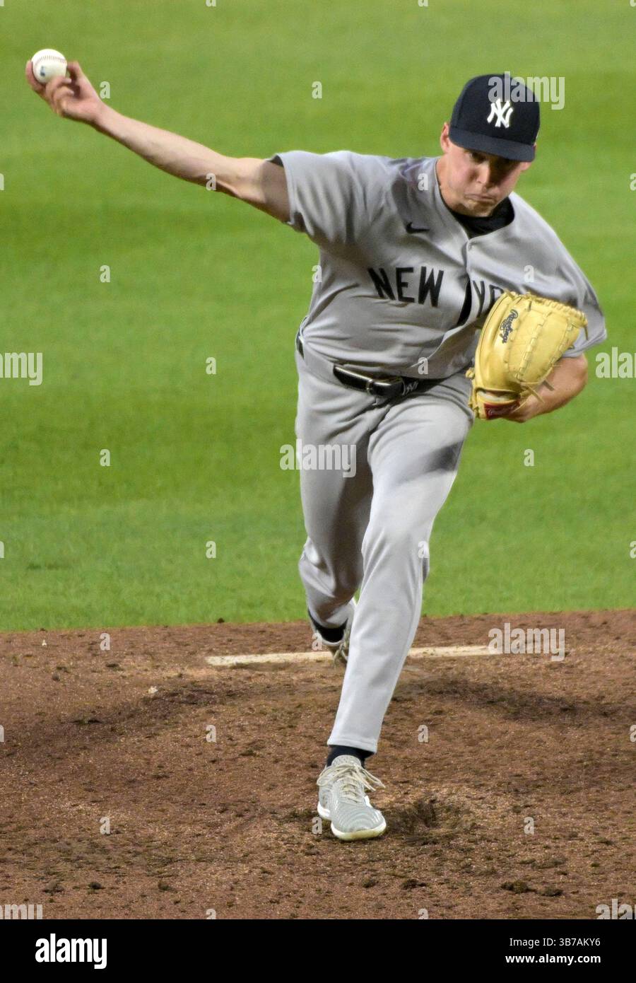 BALTIMORE, MD - APRIL 28: New York Yankees pitcher Will Warren (98 ...