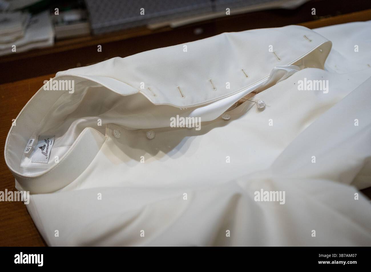 Rome, Italy. 05th May, 2025. Detail of the cassock by Mancinelli shop ...