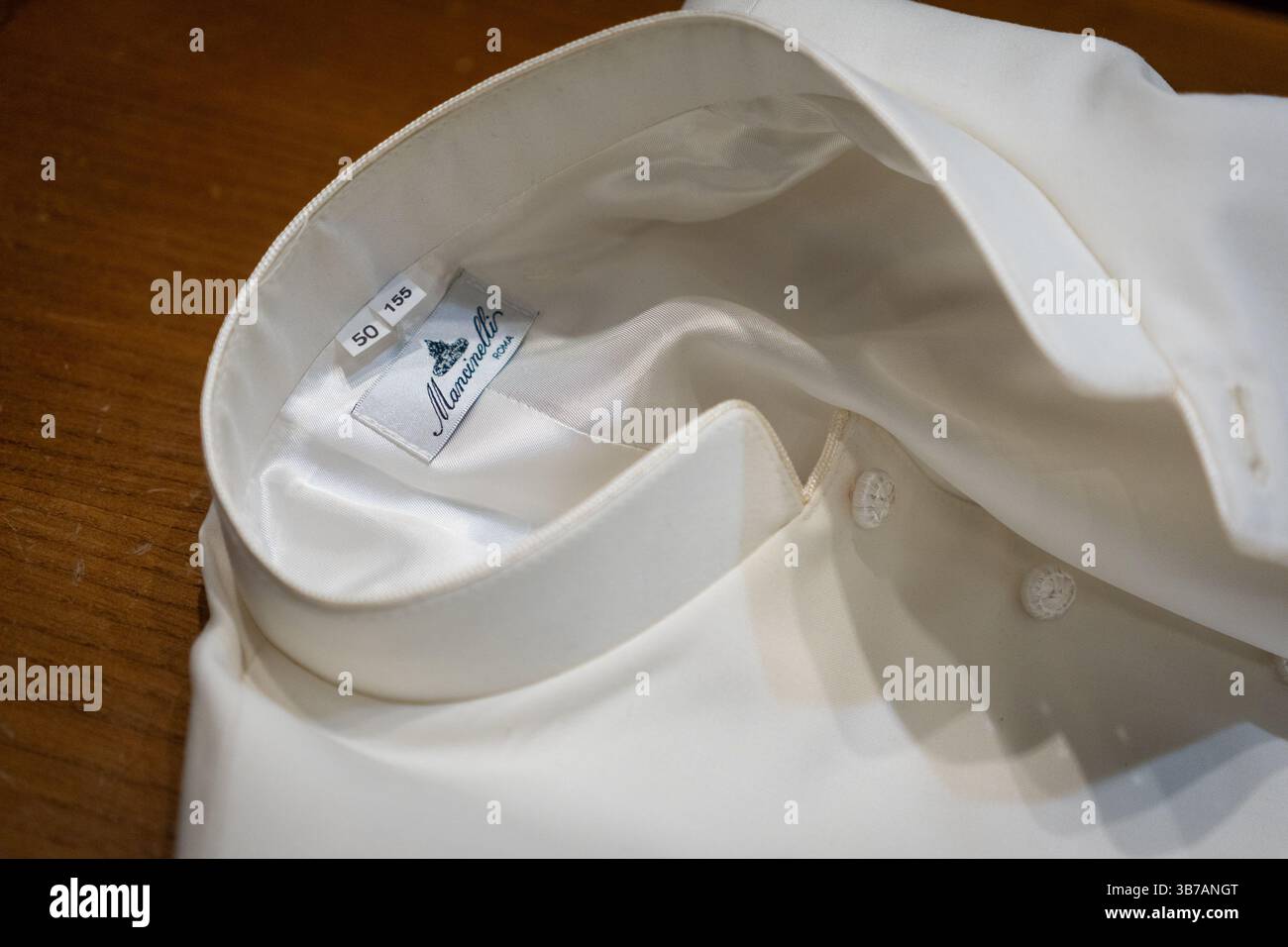 Rome, Italy. 05th May, 2025. Detail of the cassock by Mancinelli shop ...