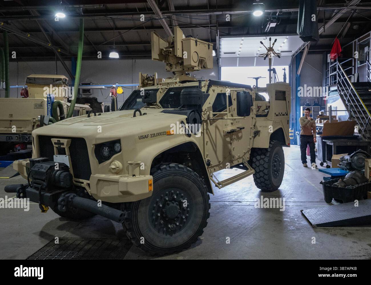 An Airman assigned to the 5th Logistics Readiness Squadron vehicle ...