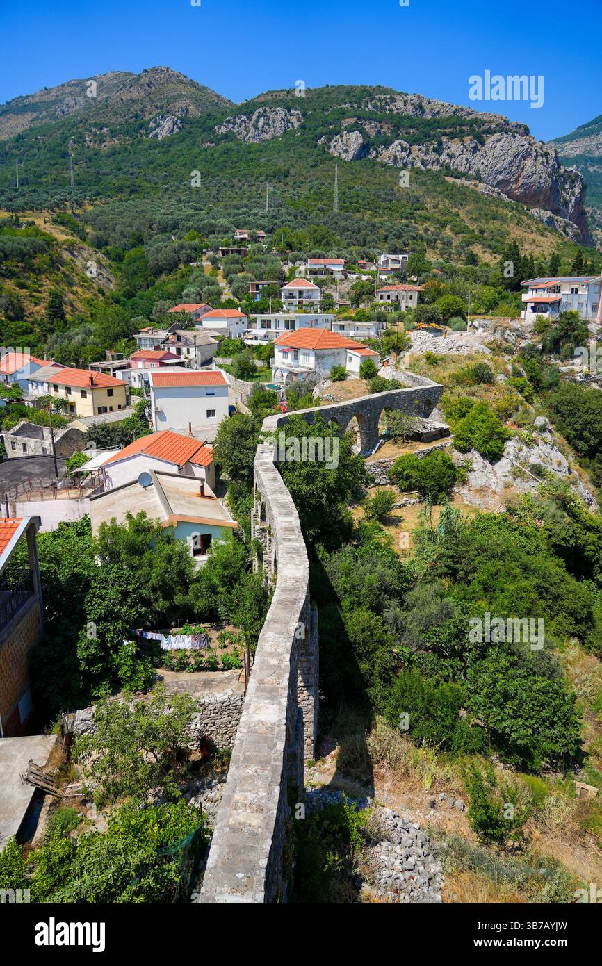 Aqueduct of Stari grad Bar (Old Town of Bar), an ancient walled city ...