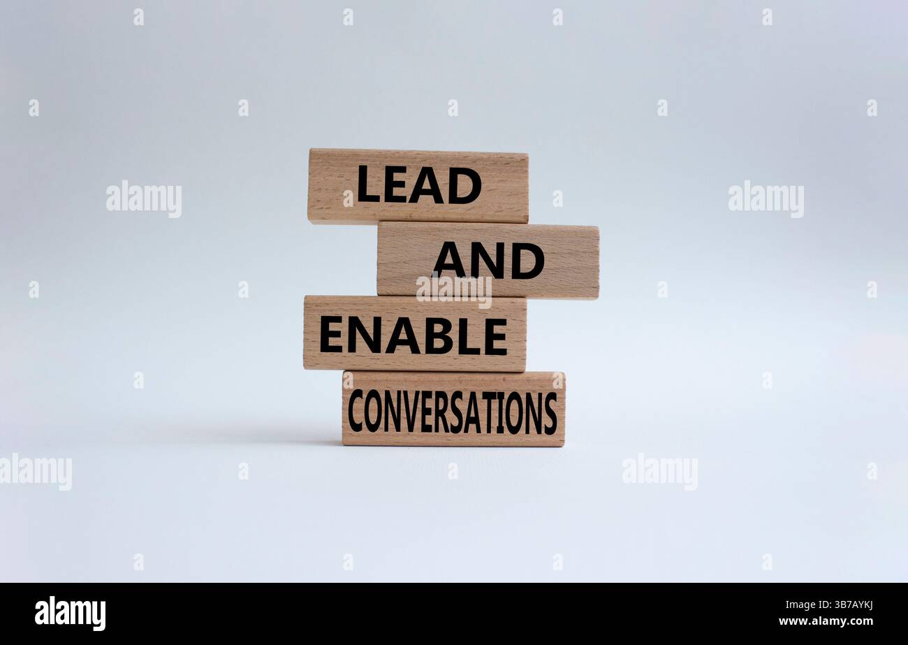 Lead and enable conversations symbol. Concept words Lead and enable ...