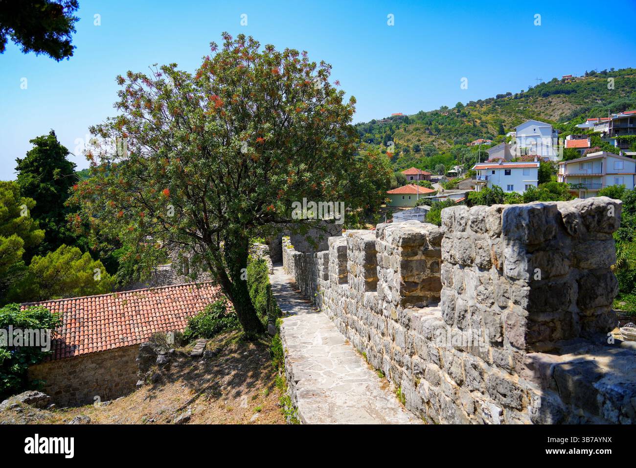 Ramparts of Stari grad Bar (Old Town of Bar), an ancient walled city ...