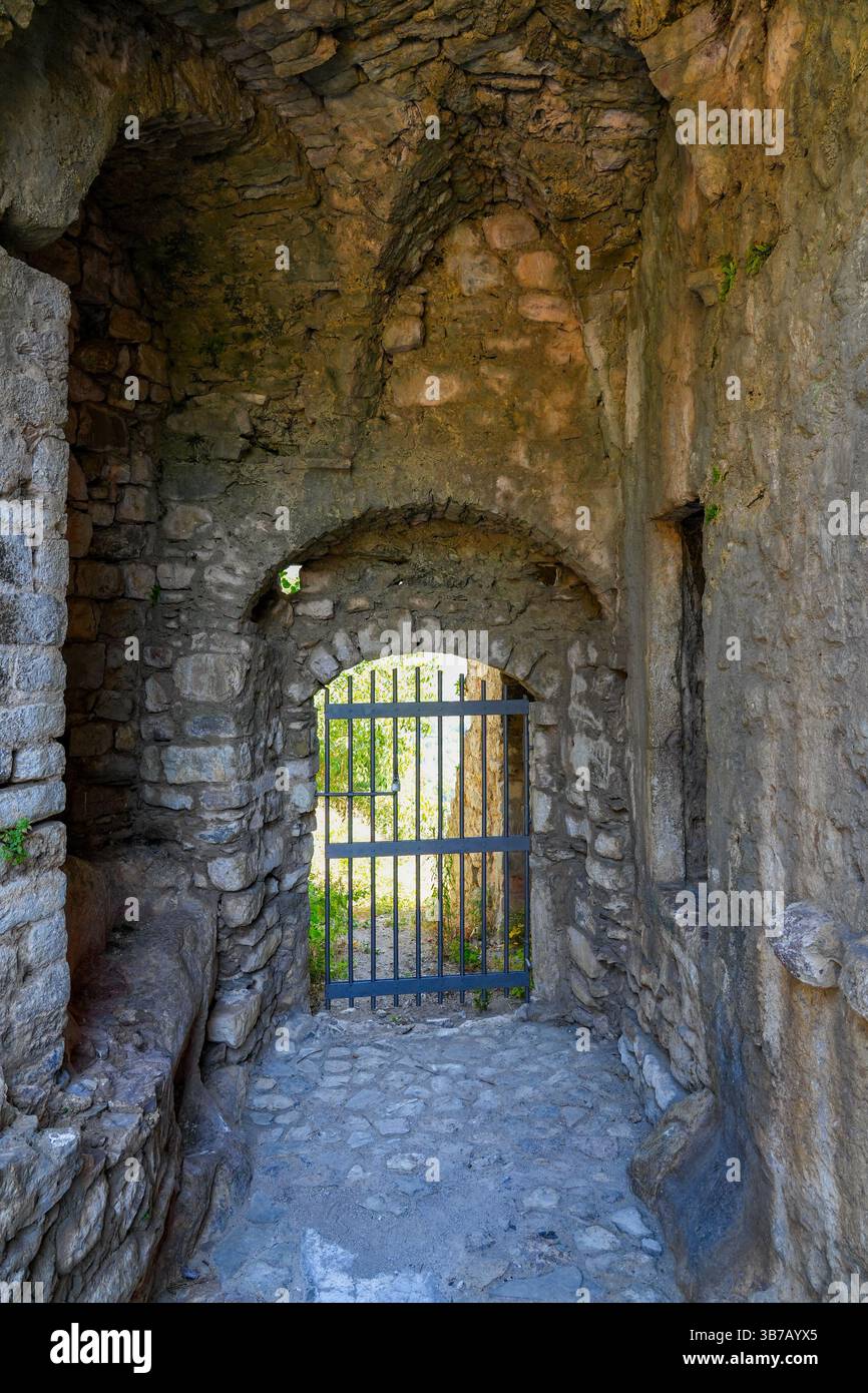 Vaulted hall in Stari grad Bar (Old Town of Bar), the ruins of an ...