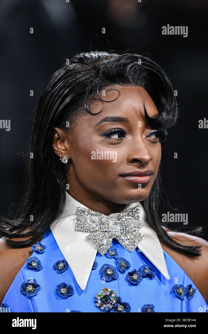 New York, USA. 05th May, 2025. Simone Biles walking on the red carpet ...