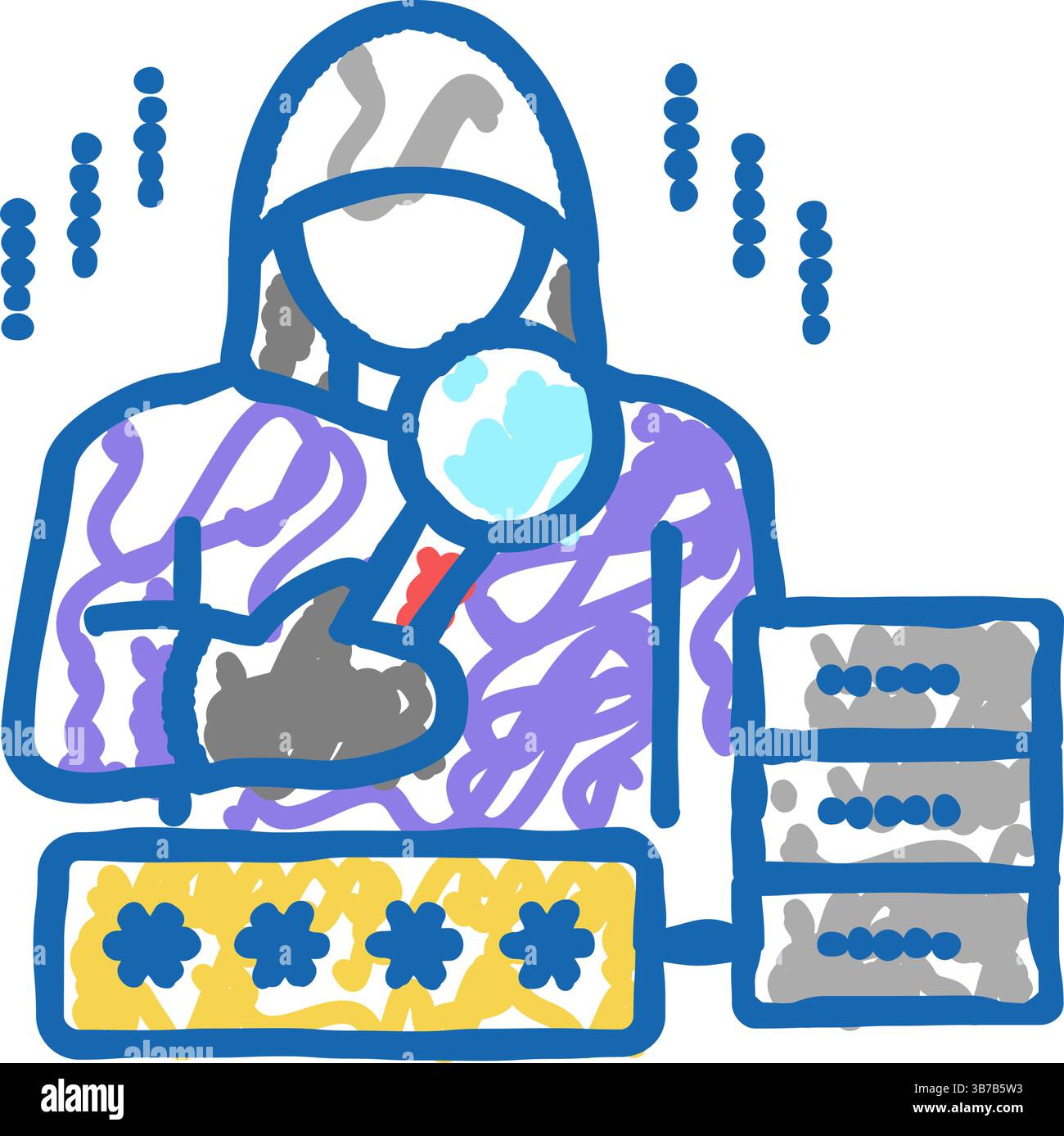 hacker digital thief icon doodle illustration Stock Vector Image & Art ...