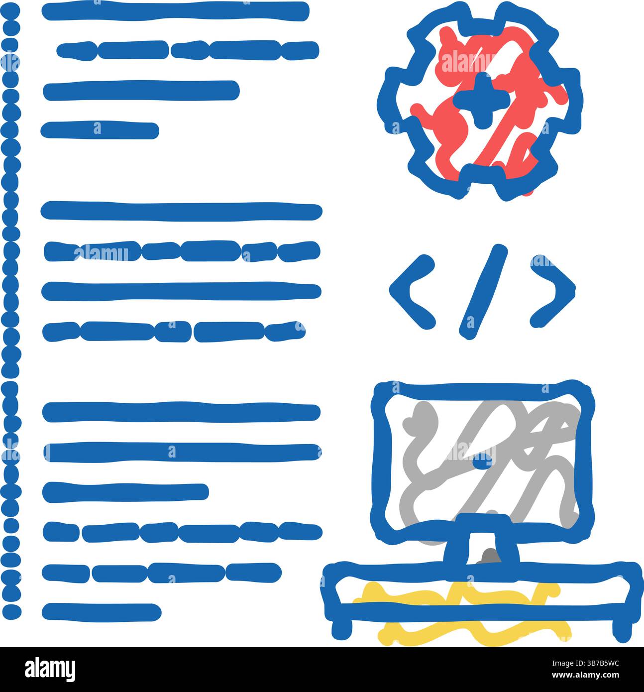 software developing icon doodle illustration Stock Vector Image & Art ...