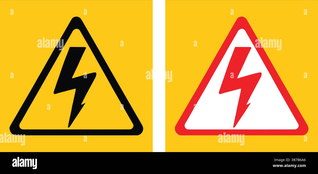 Bold high voltage warning sign Stock Vector Images - Alamy