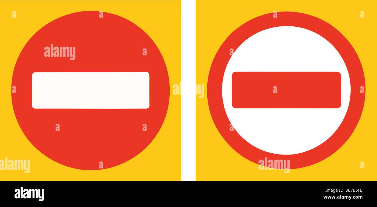 No Entry Road Sign – Red and White Prohibition Sign for Vehicle ...