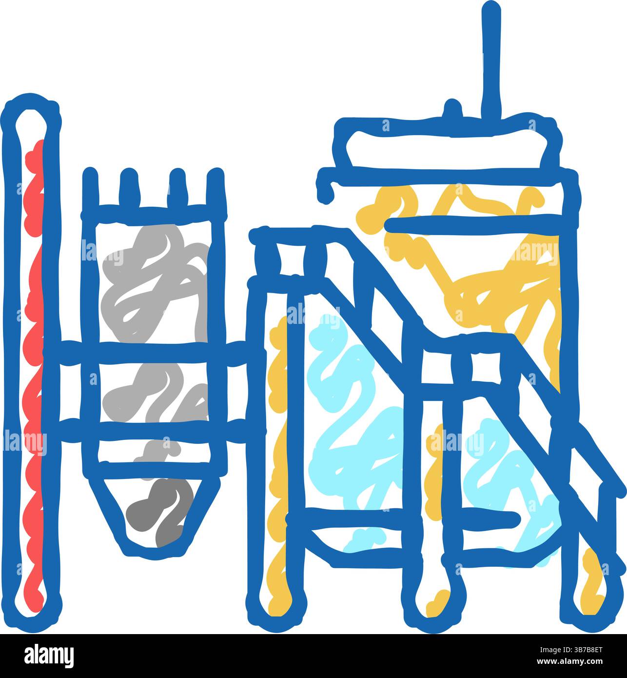 mineral processing plant icon doodle illustration Stock Vector Image ...