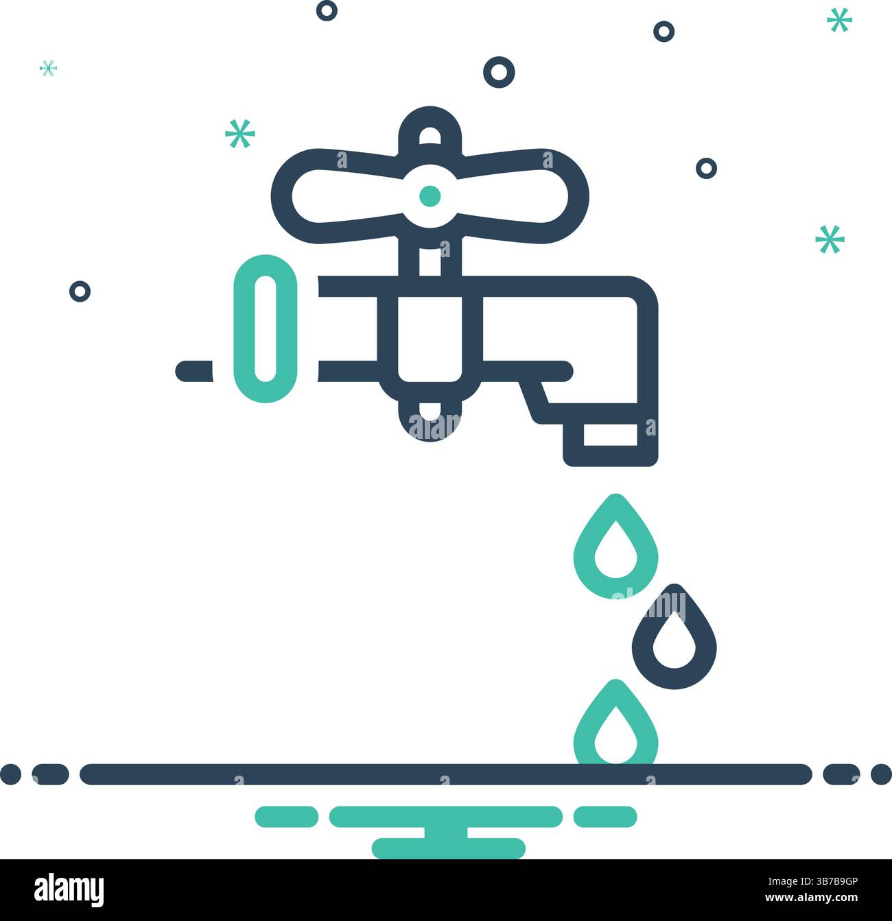 Illustration running tap water Cut Out Stock Images & Pictures - Alamy