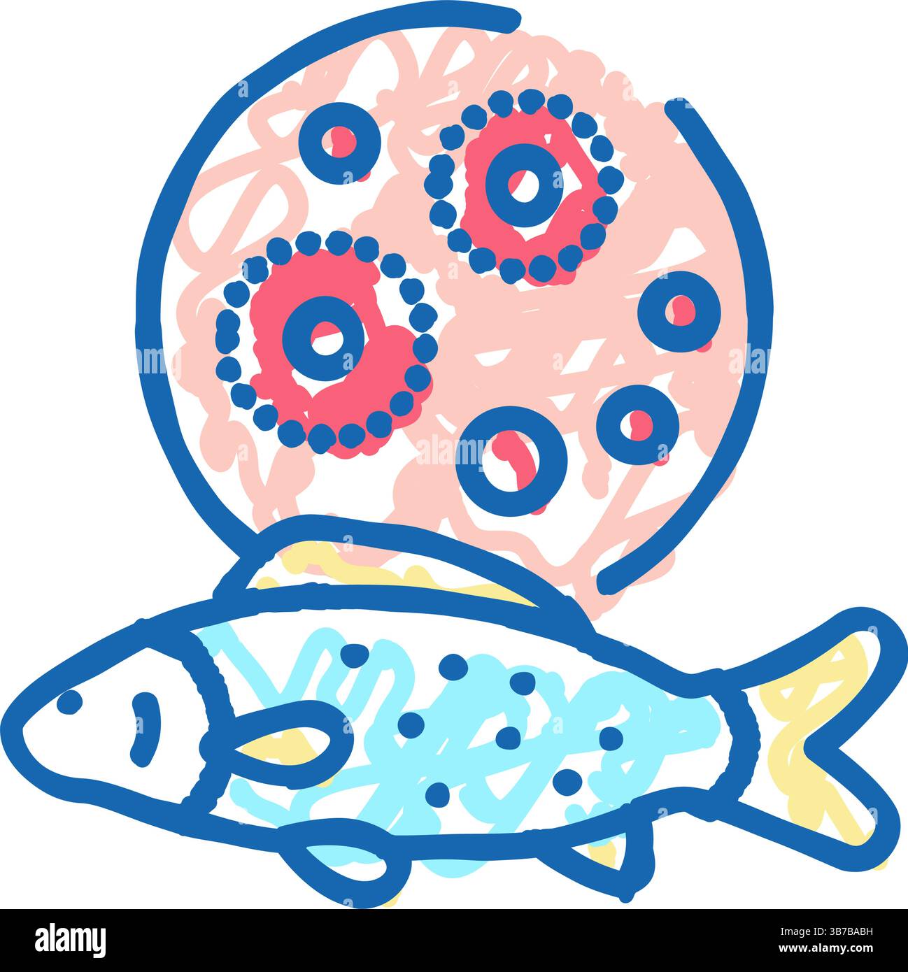 mycobacterium marinum fish icon doodle illustration Stock Vector Image ...