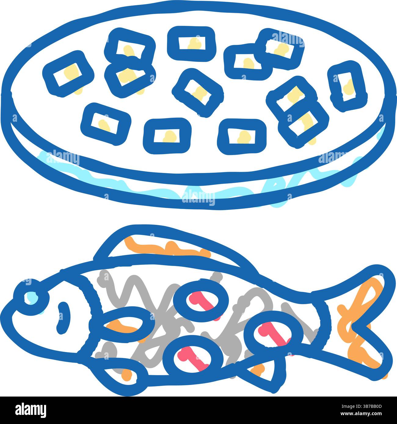 streptococcus iniae fish icon doodle illustration Stock Vector Image ...