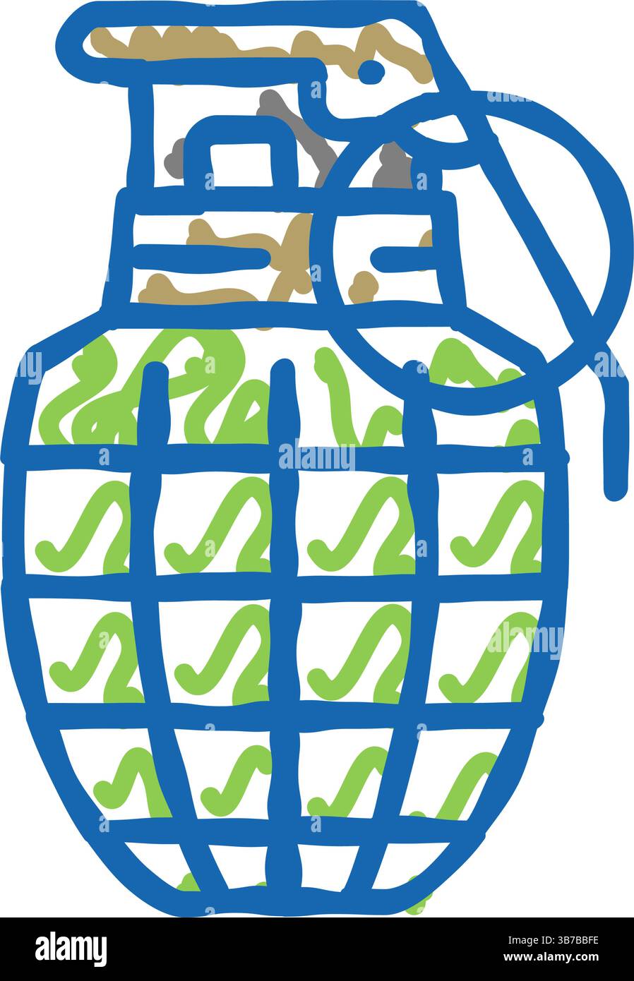 grenade war weapon icon doodle illustration Stock Vector Image & Art ...