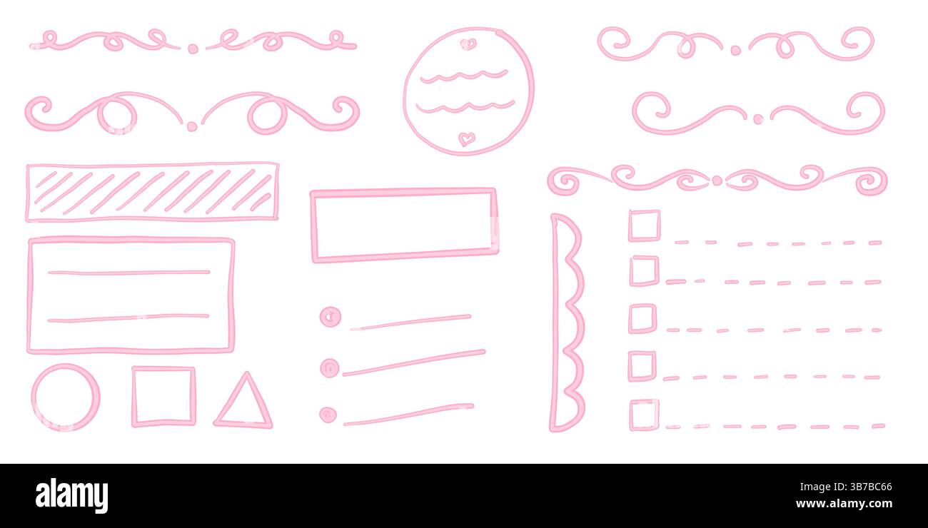 Coquette bullet journal elements. To-do list and stickers for gilly ...