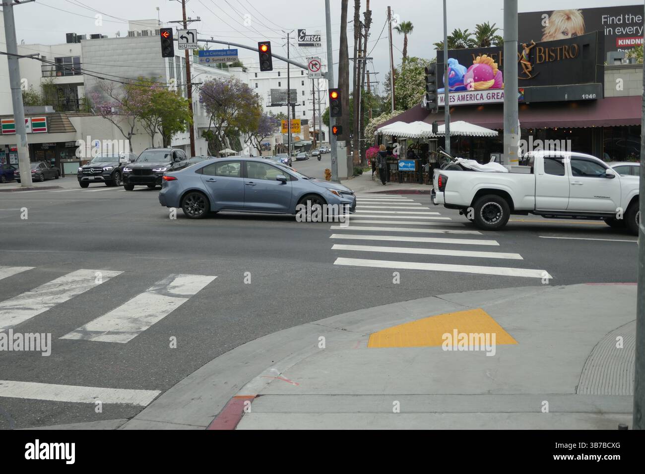 Los Angeles, California, USA 5th May 2025 Car Blocking crosswalk and ...
