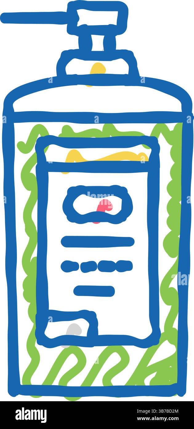 concentrated detergent with dispenser icon doodle illustration Stock ...