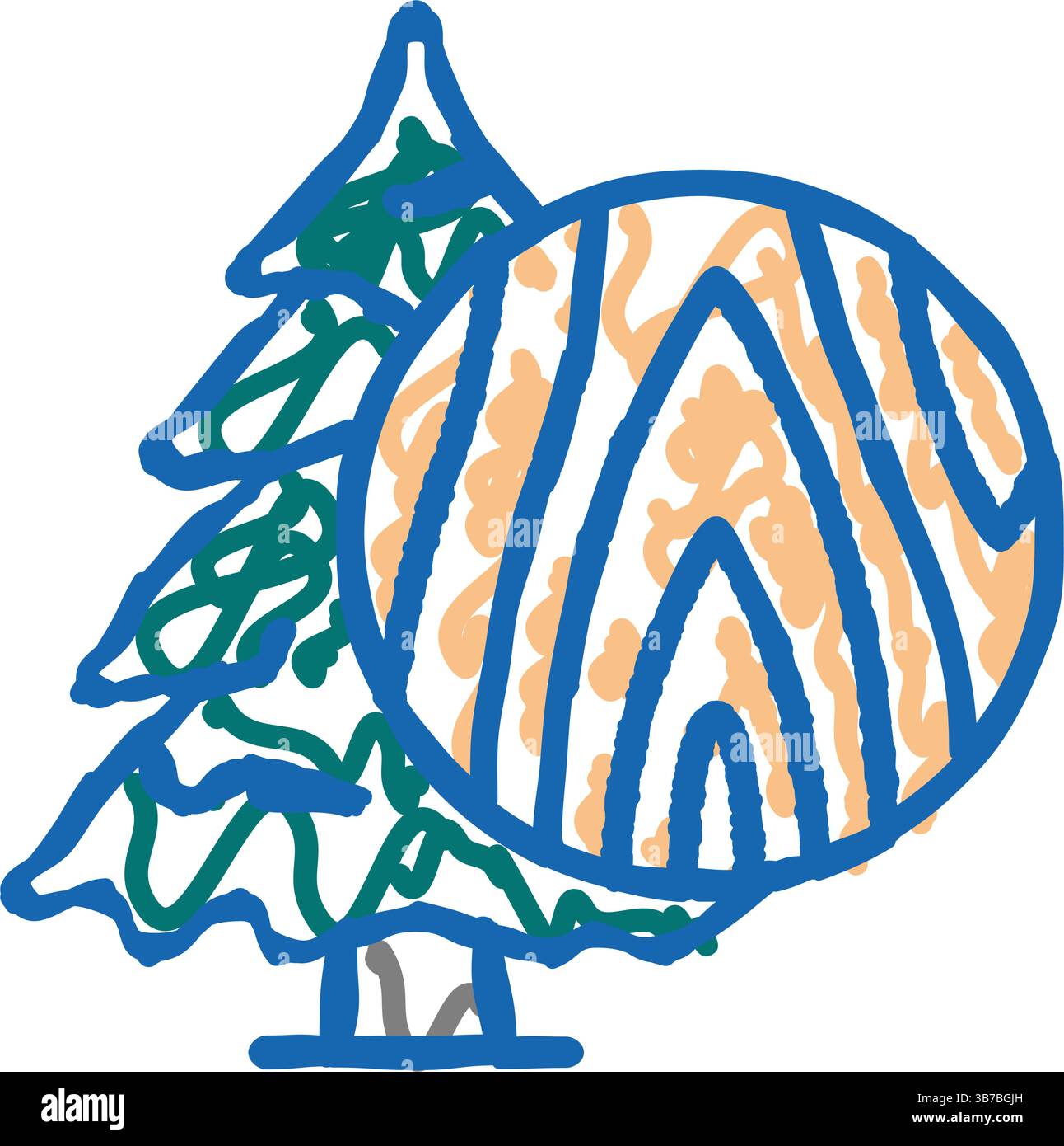 fir wood icon doodle illustration Stock Vector Image & Art - Alamy