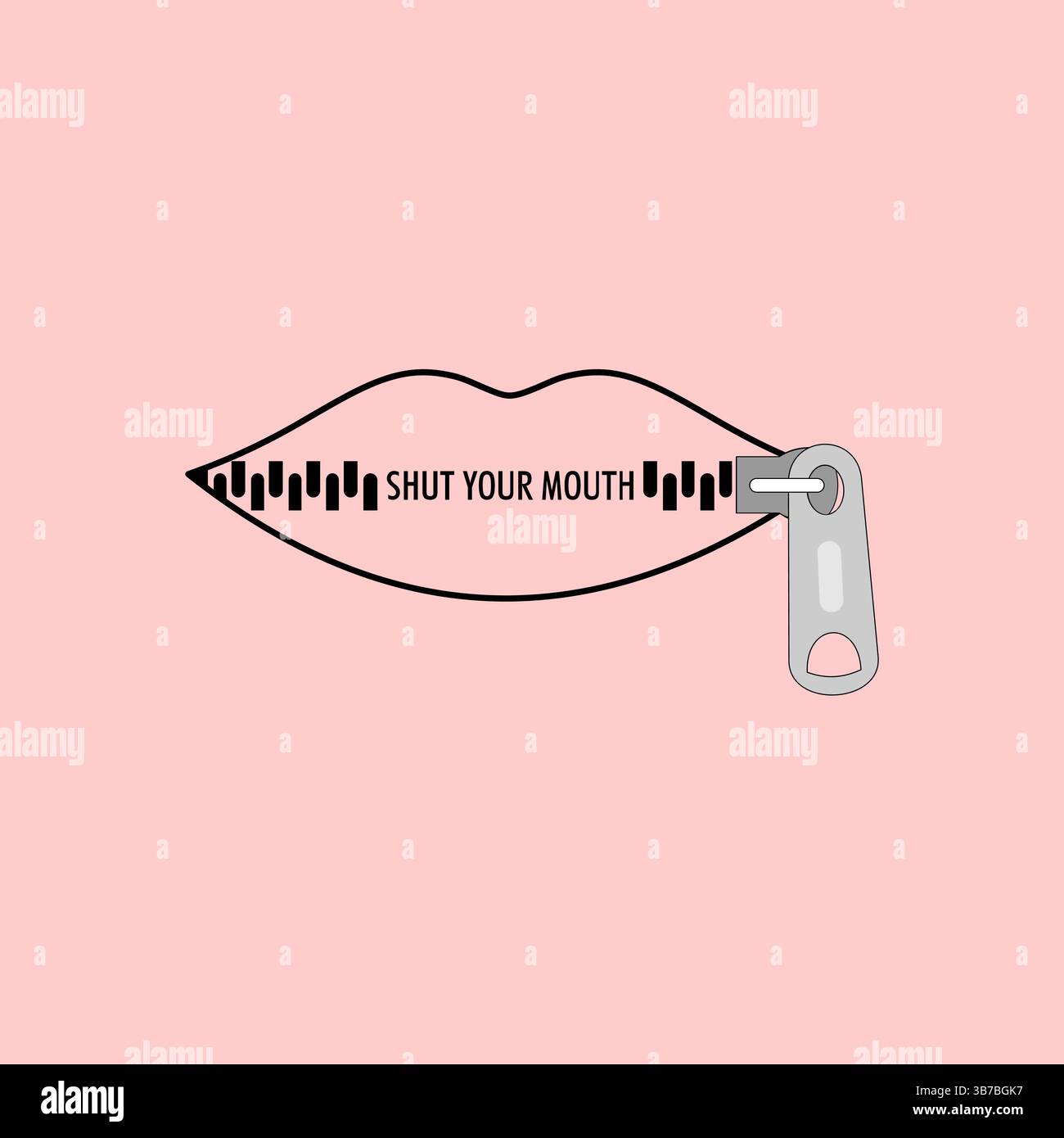 Shut up mouth Stock Vector Images - Alamy