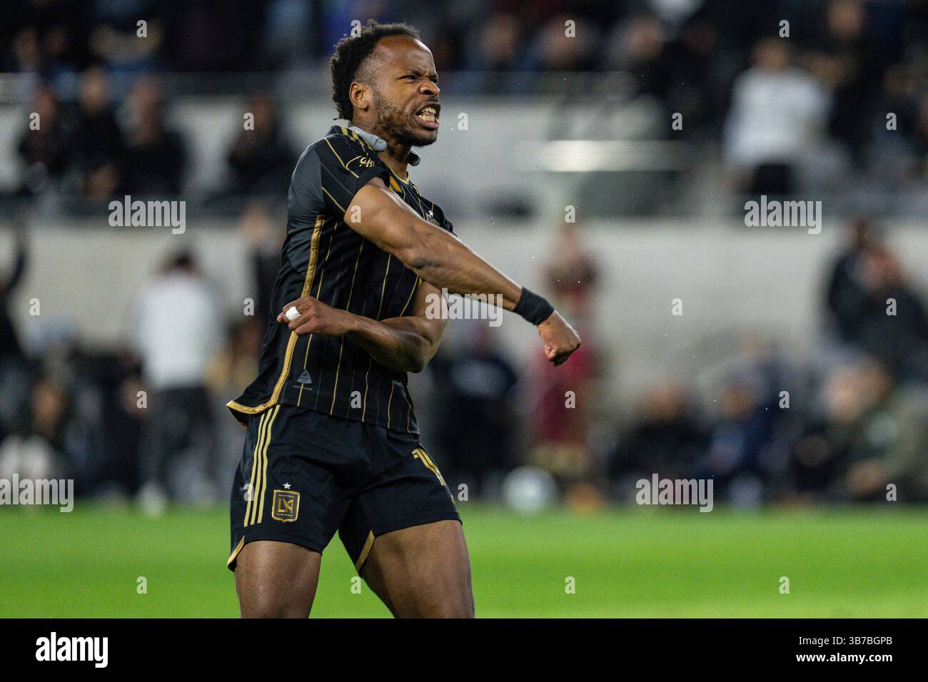 LAFC forward Jeremy Ebobisse (17) celebrates after scoring a goal ...