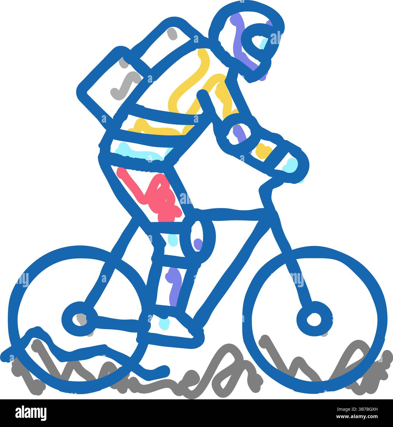 mountain riding bike icon doodle illustration Stock Vector Image & Art ...