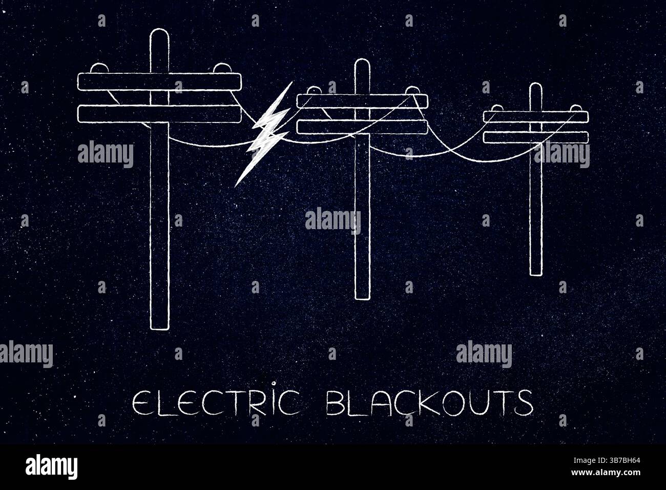 Minimalist illustration of electric pylons and lightning bolt ...