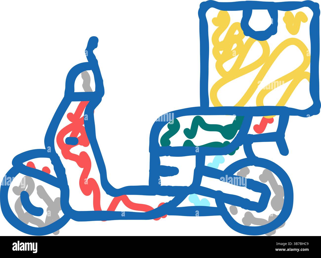 motorbike delivery icon doodle illustration Stock Vector Image & Art ...
