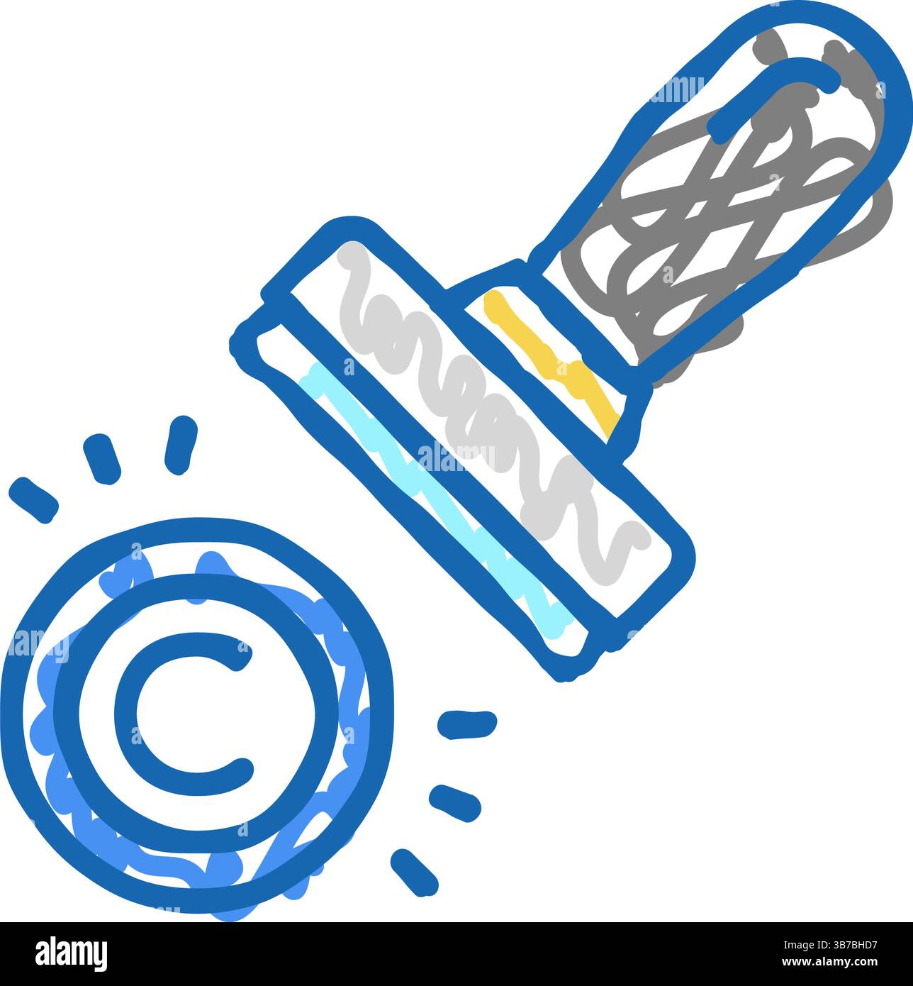 copyright symbol stamp icon doodle illustration Stock Vector Image ...