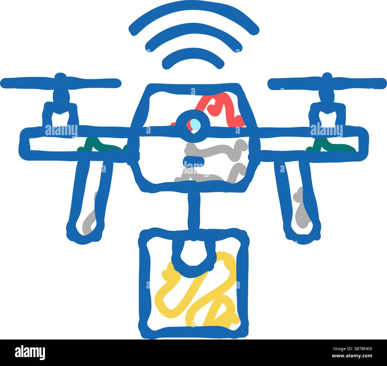 drone delivery icon doodle illustration Stock Vector Image & Art - Alamy