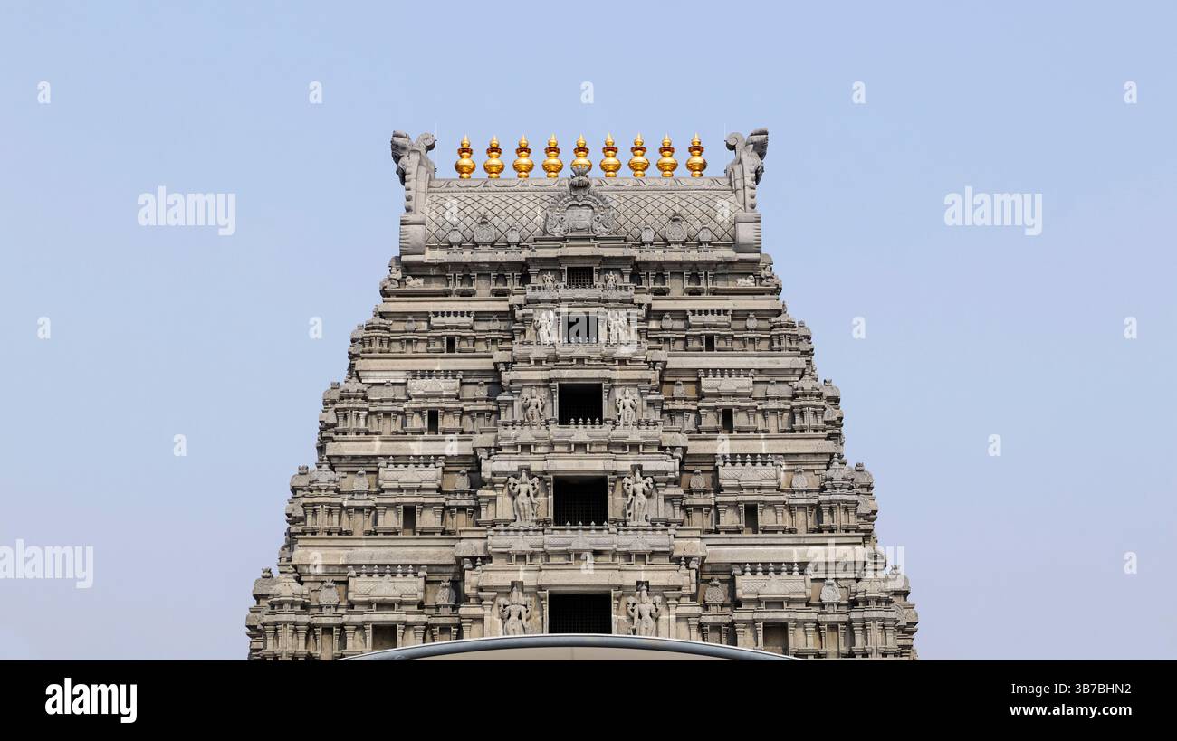Gopuram of the newly built Lakshmi Narasimha Swamy Devasthanam ...