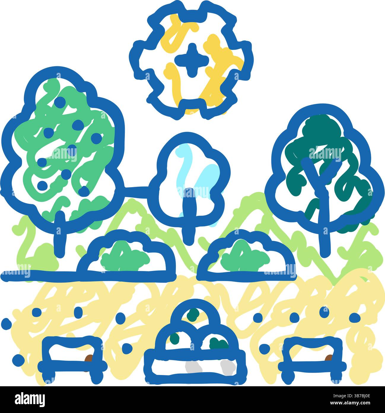 landscape development services icon doodle illustration Stock Vector ...