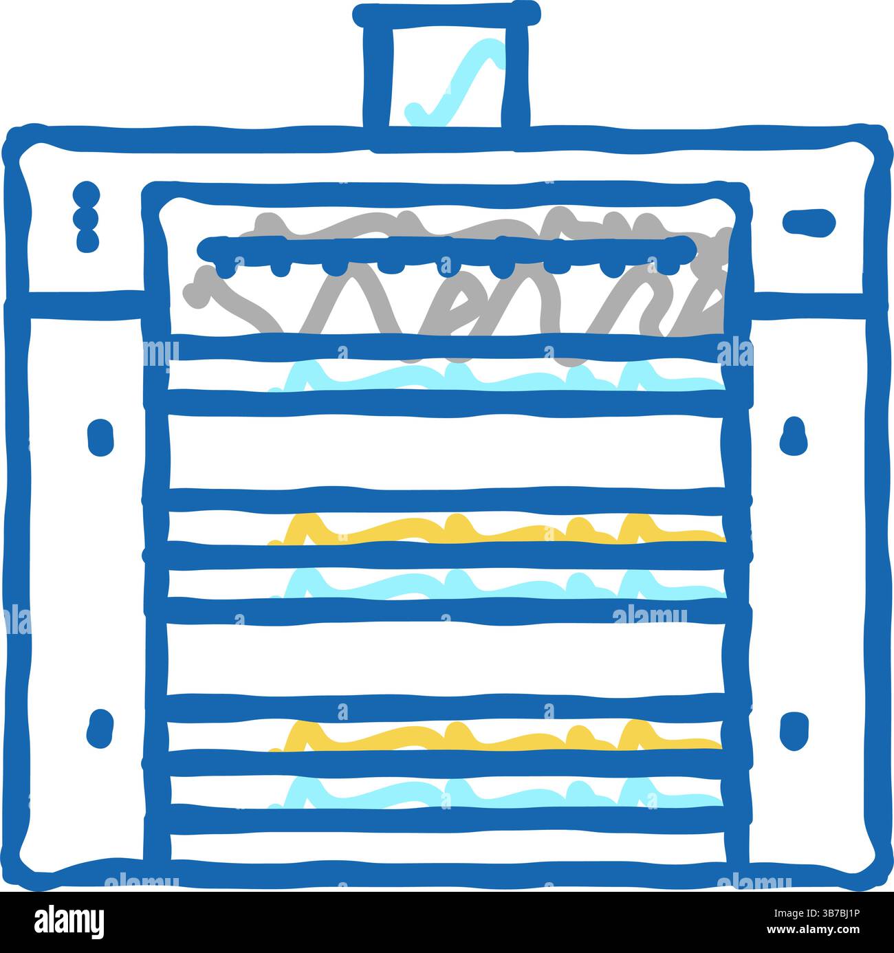 mixing wheat grain factory equipment icon doodle illustration Stock ...