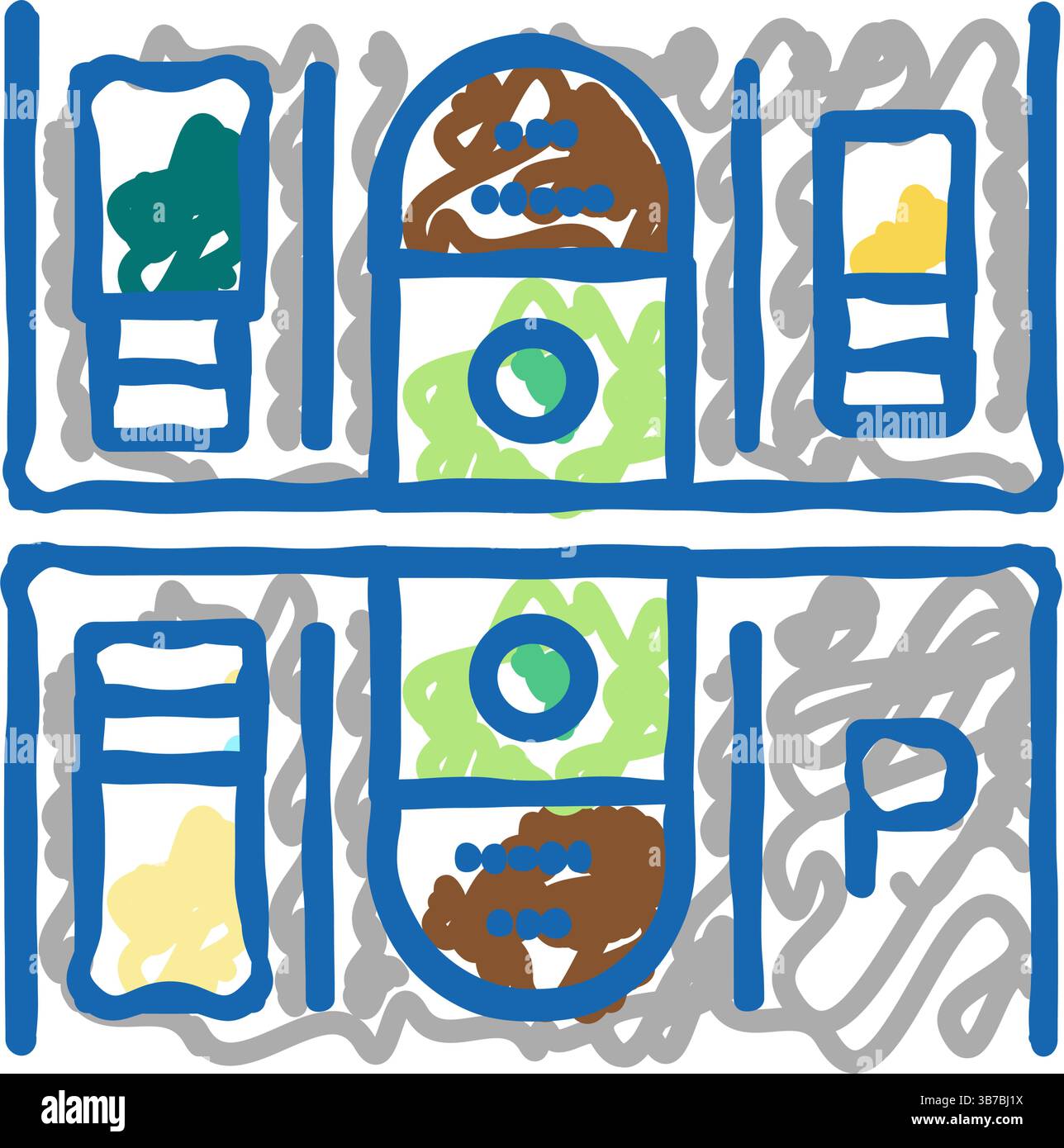 multi-location management services icon doodle illustration Stock ...