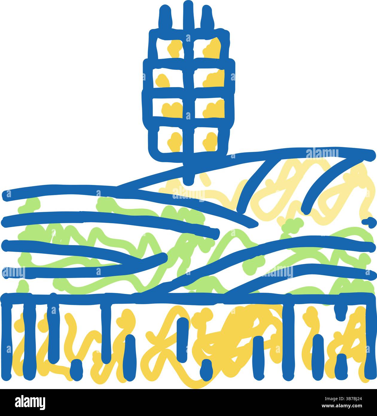 wheat growth field icon doodle illustration Stock Vector Image & Art ...