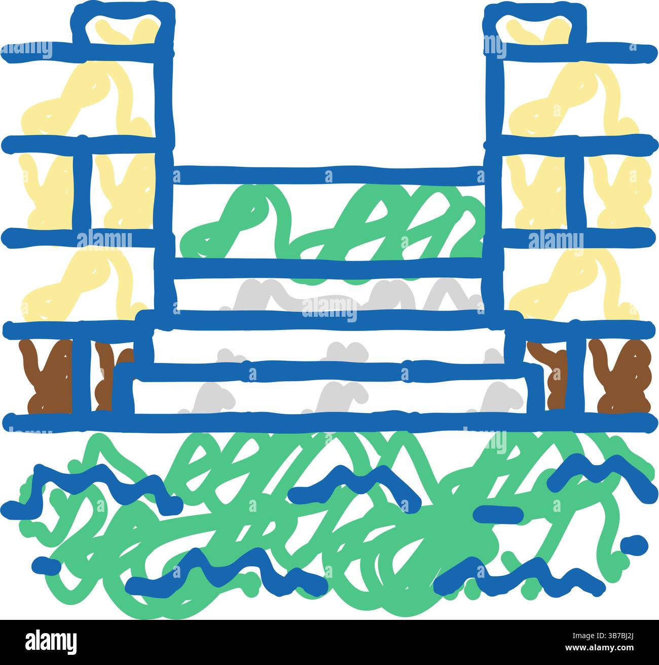 hardscapes fence icon doodle illustration Stock Vector Image & Art - Alamy