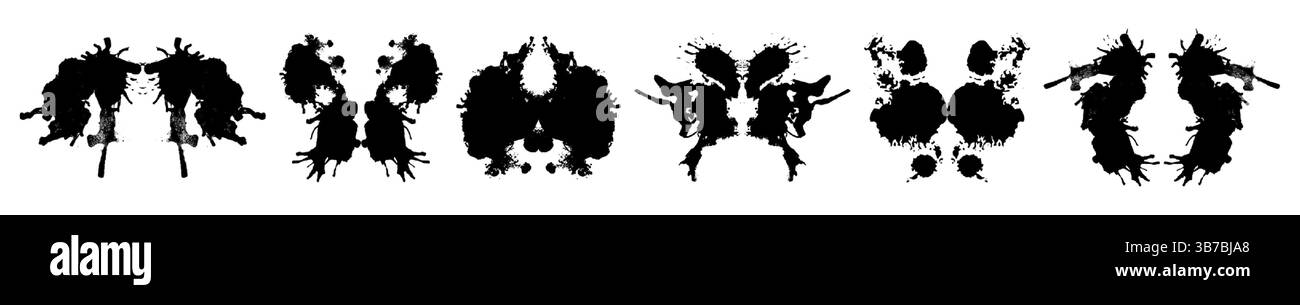 Rorschach test inkblots set isolated on white background. Vector ...