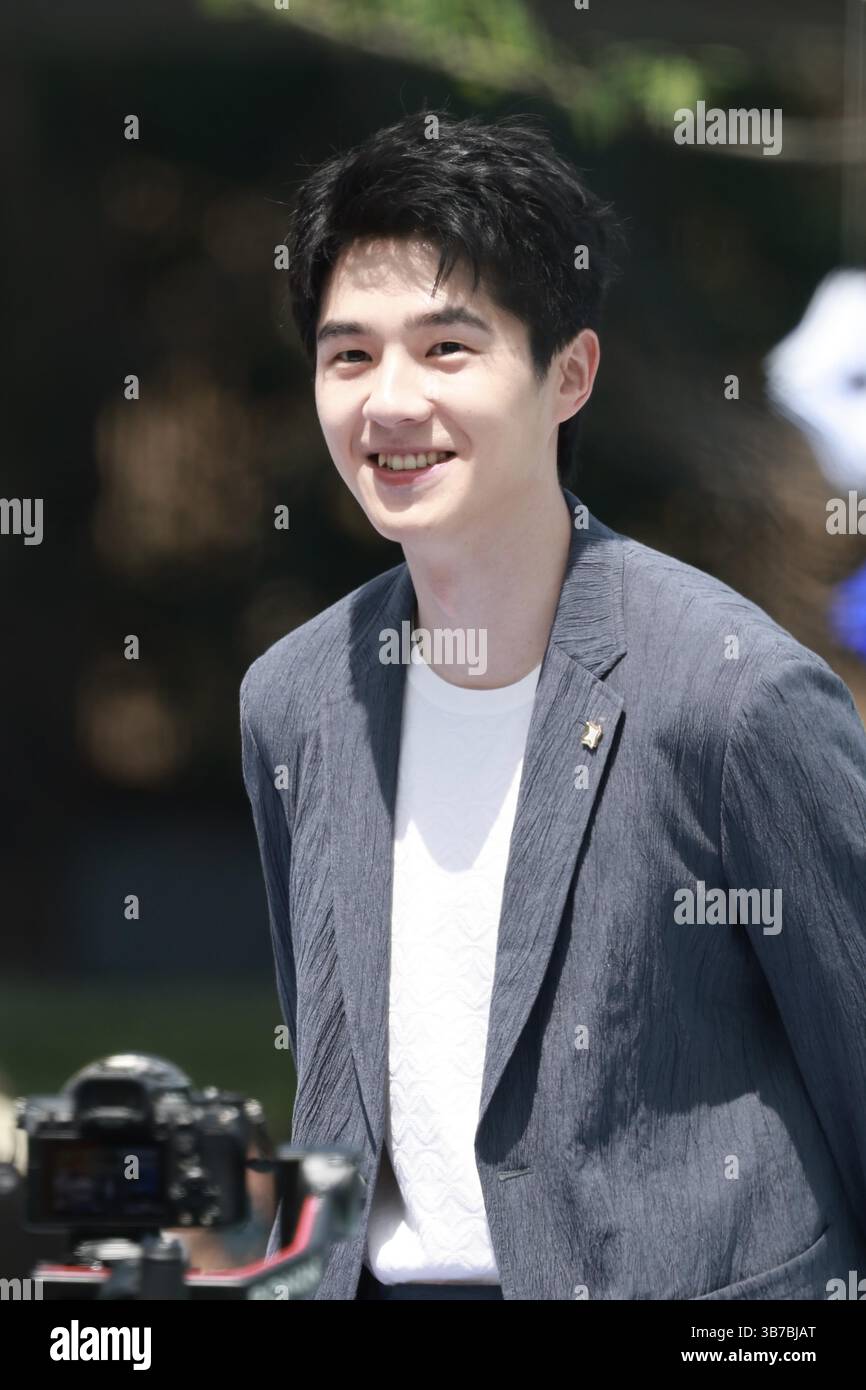 Chinese actor Liu Haoran attends an activity in Chengdu City, southwest ...
