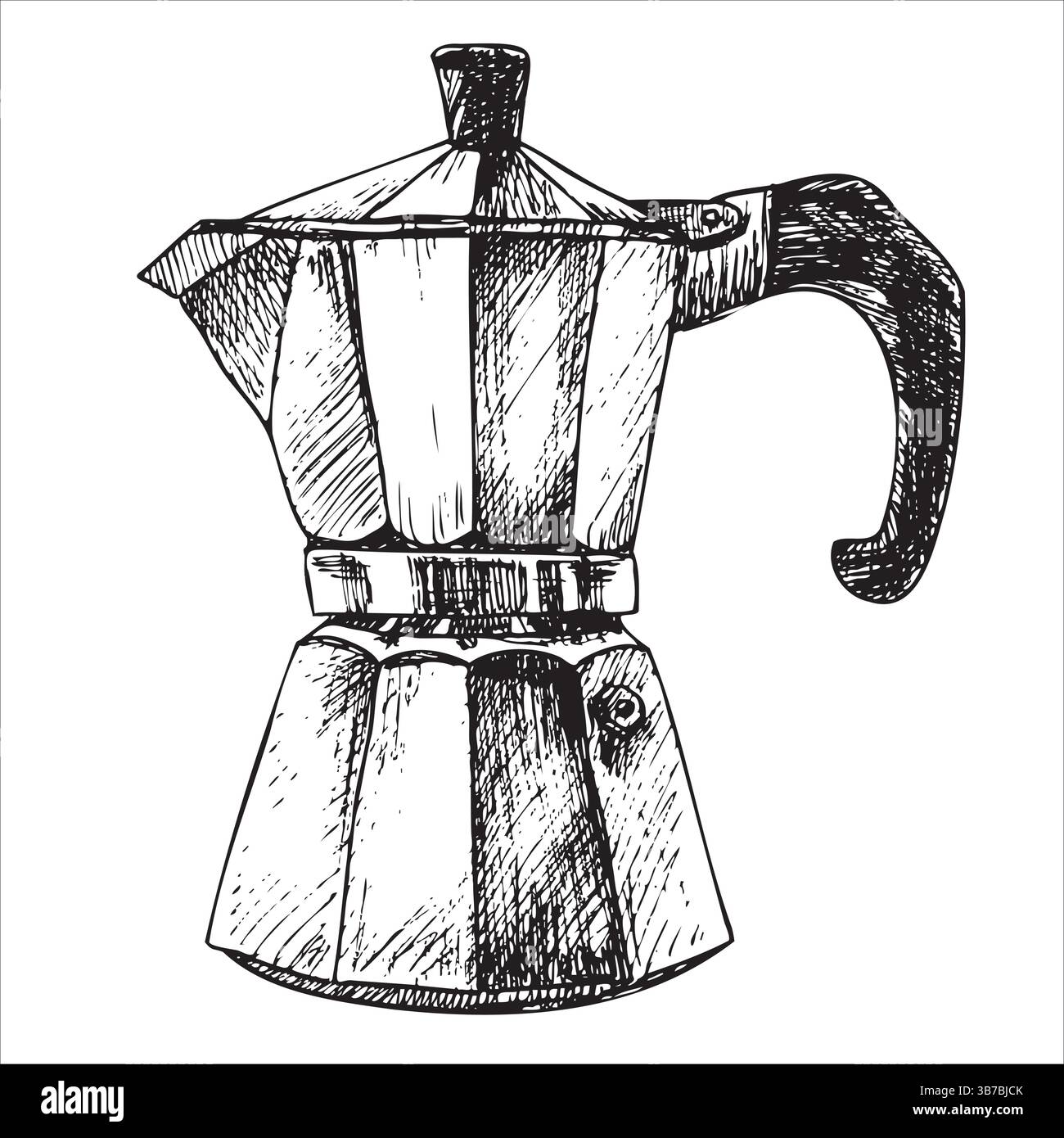 Vector geyser metal coffee maker on line Stock Vector Image & Art - Alamy