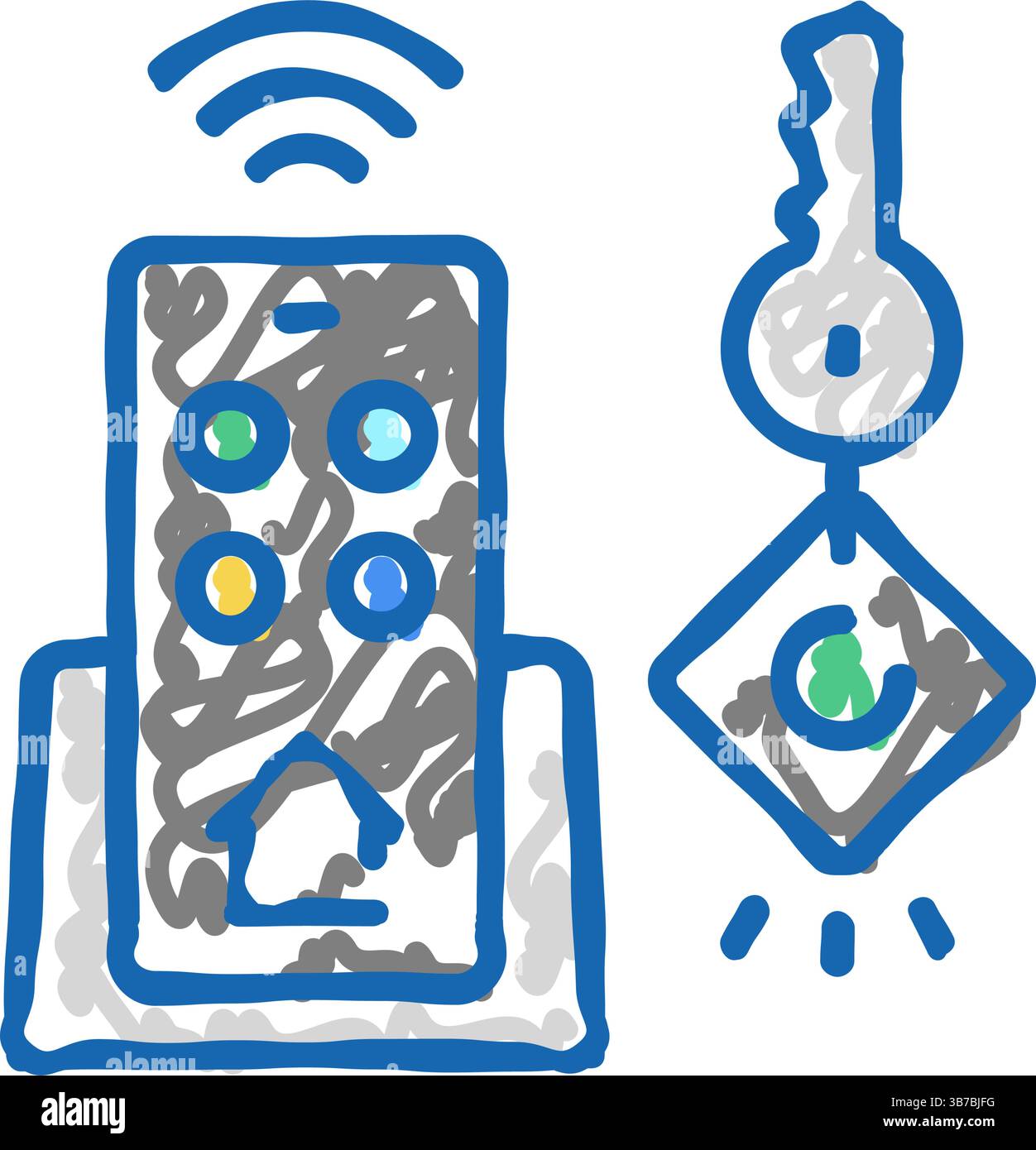 key finder icon doodle illustration Stock Vector Image & Art - Alamy