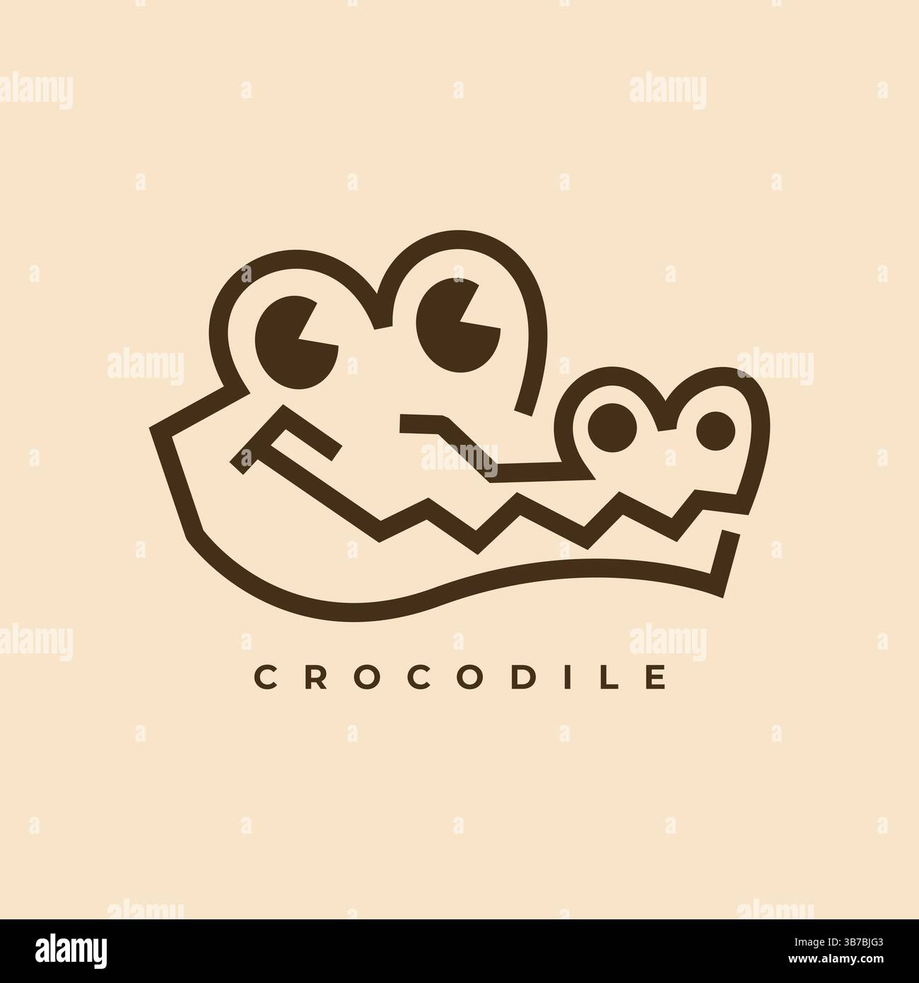 Simple smiling crocodile artwork perfect for t shirts, branding, or ...