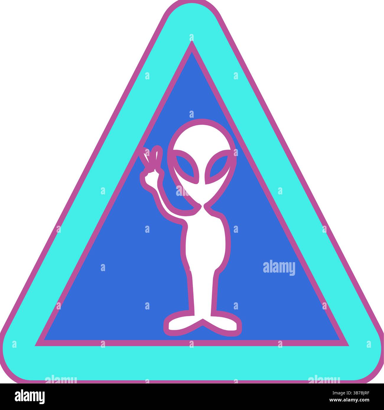 Alien Warning Sign Vector Illustration - Unique and Eye-Catching Design ...