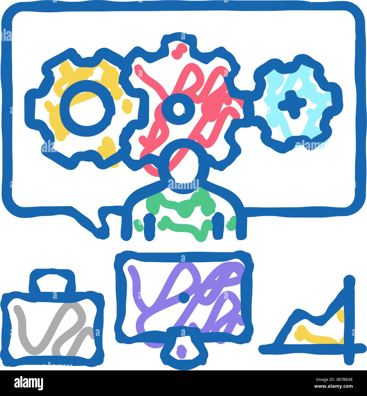gear working process icon doodle illustration Stock Vector Image & Art ...