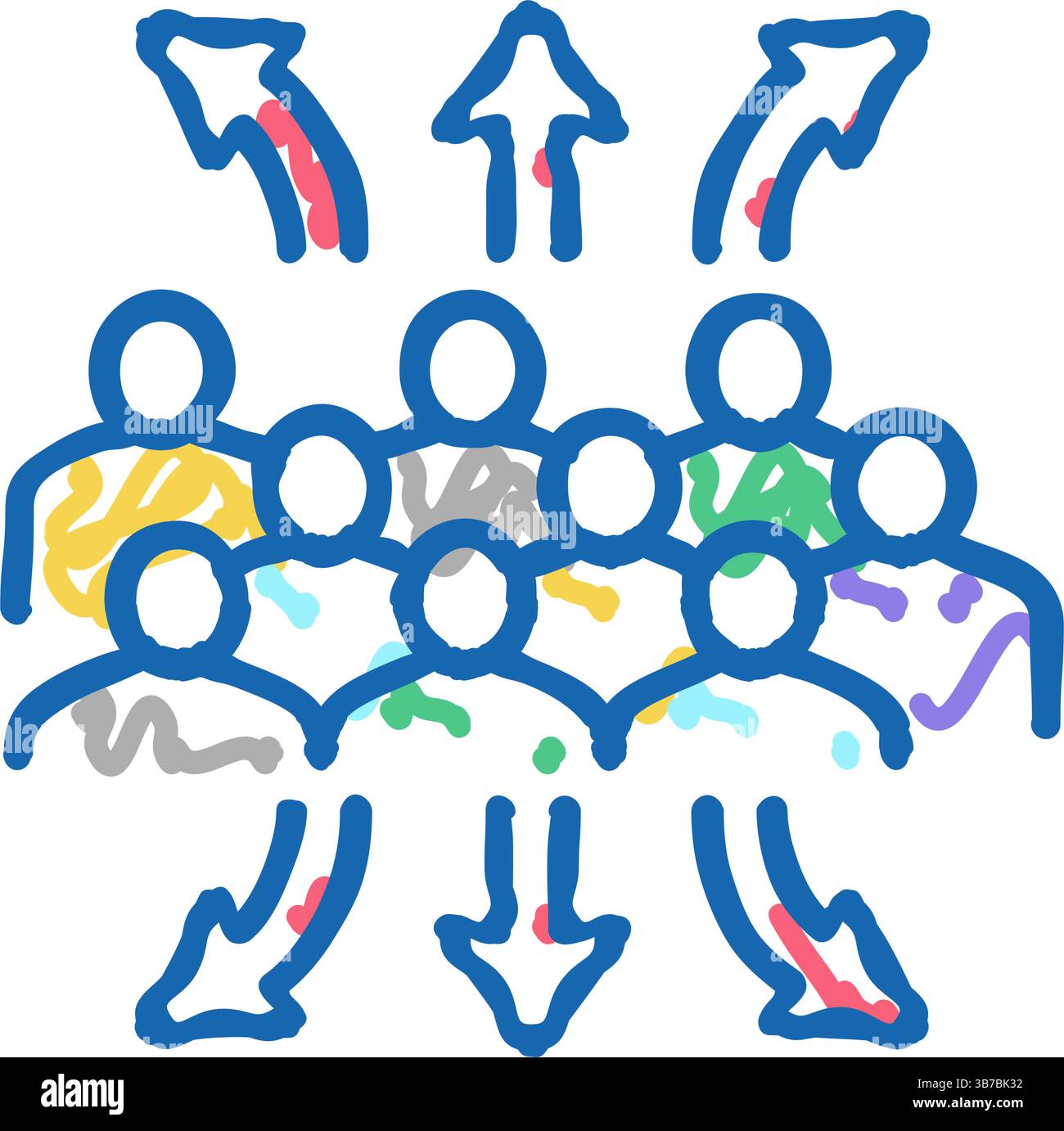teamwork and partnership icon doodle illustration Stock Vector Image ...