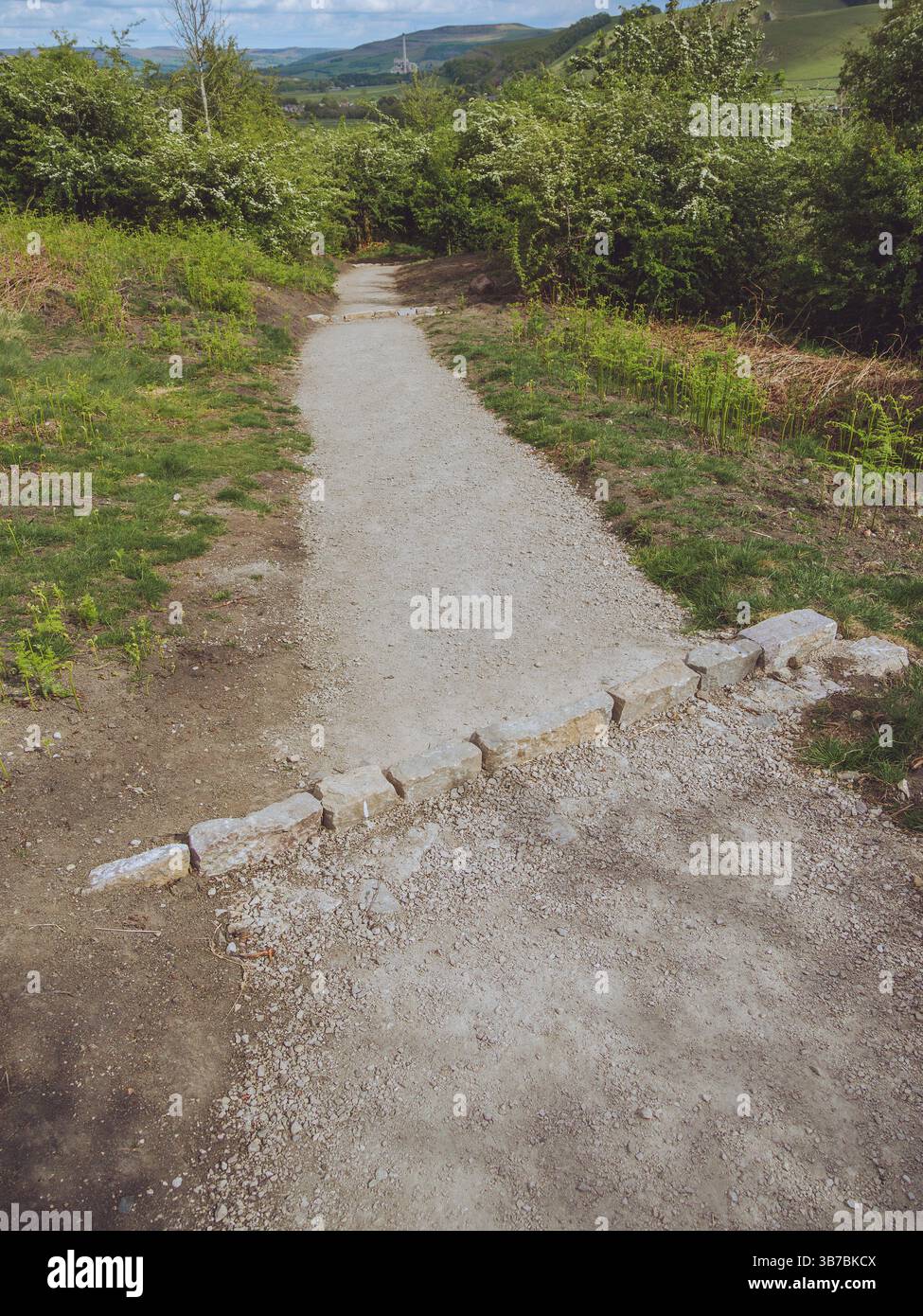 Grit stone path with drainage stones installed to preserve the path ...