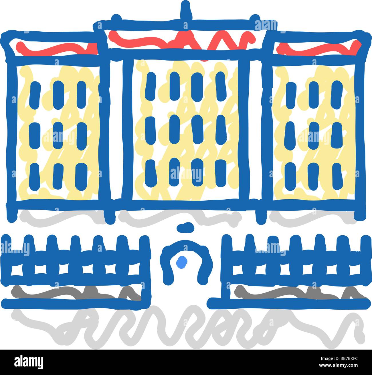 university college building education icon doodle illustration Stock ...