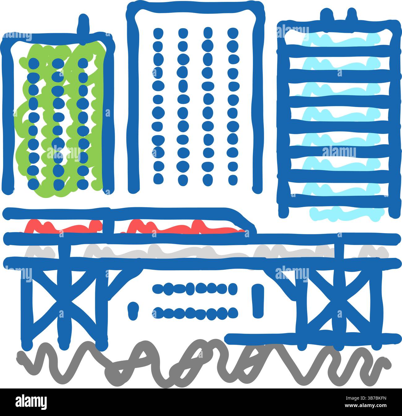 metro tram electric train transport station icon doodle illustration ...