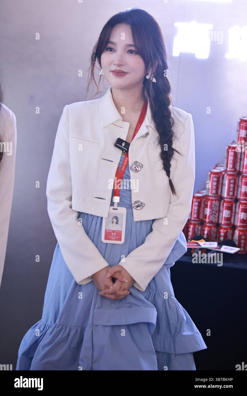 Chinese actress and singer Jin Sha attends an activity in Shanghai ...